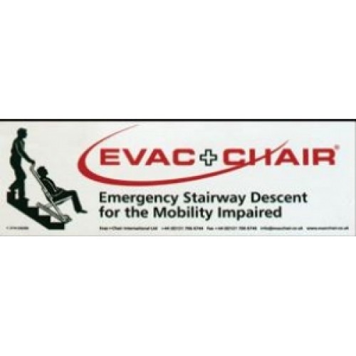Evac Chair genuine Photoluminescent wall mounted sign